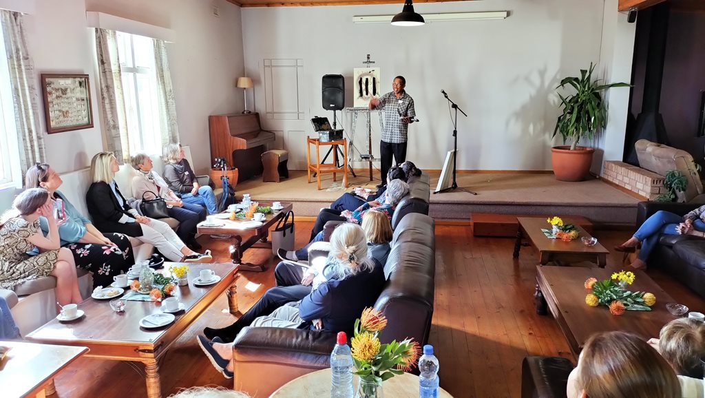 Anthony Noble ministers through canvas | George Herald