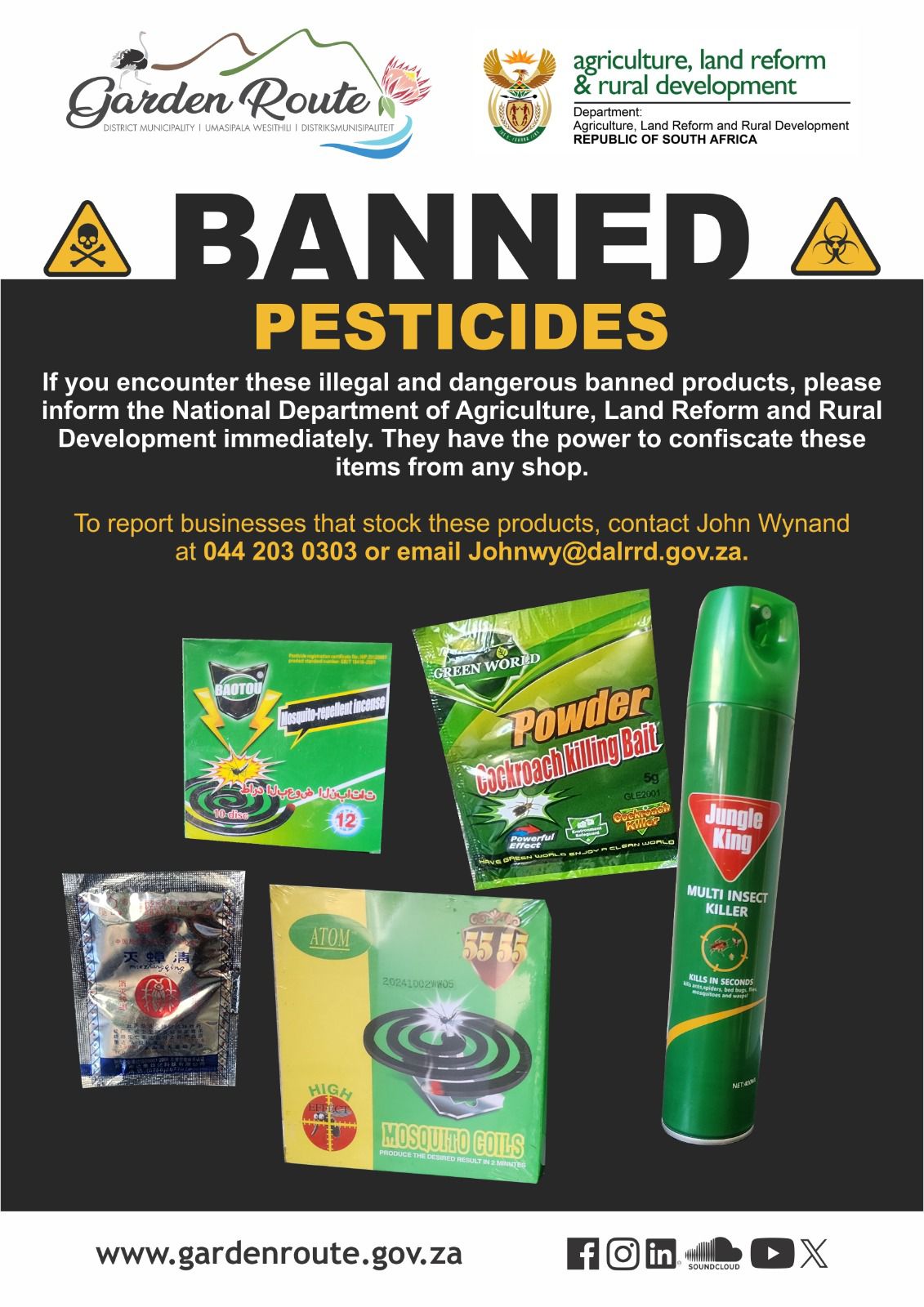 Banned pesticides - Stay alert! | George Herald