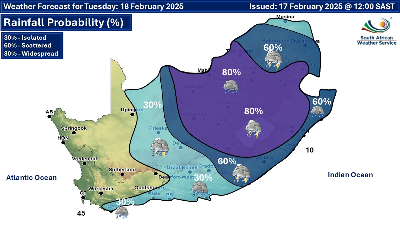 Light rain forecast for Garden Route and Karoo, with warnings of heavy ...