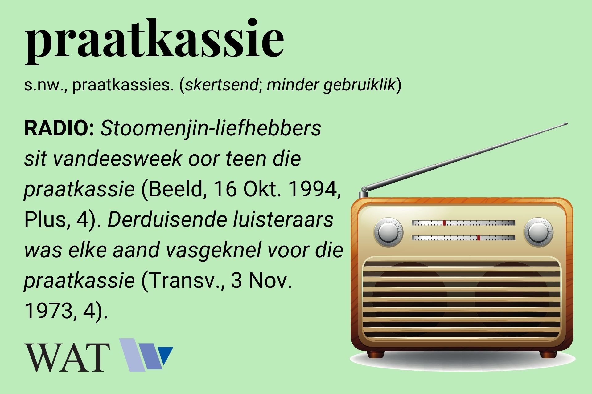 WAT se Woord van die Week: Praatkassie | George Herald