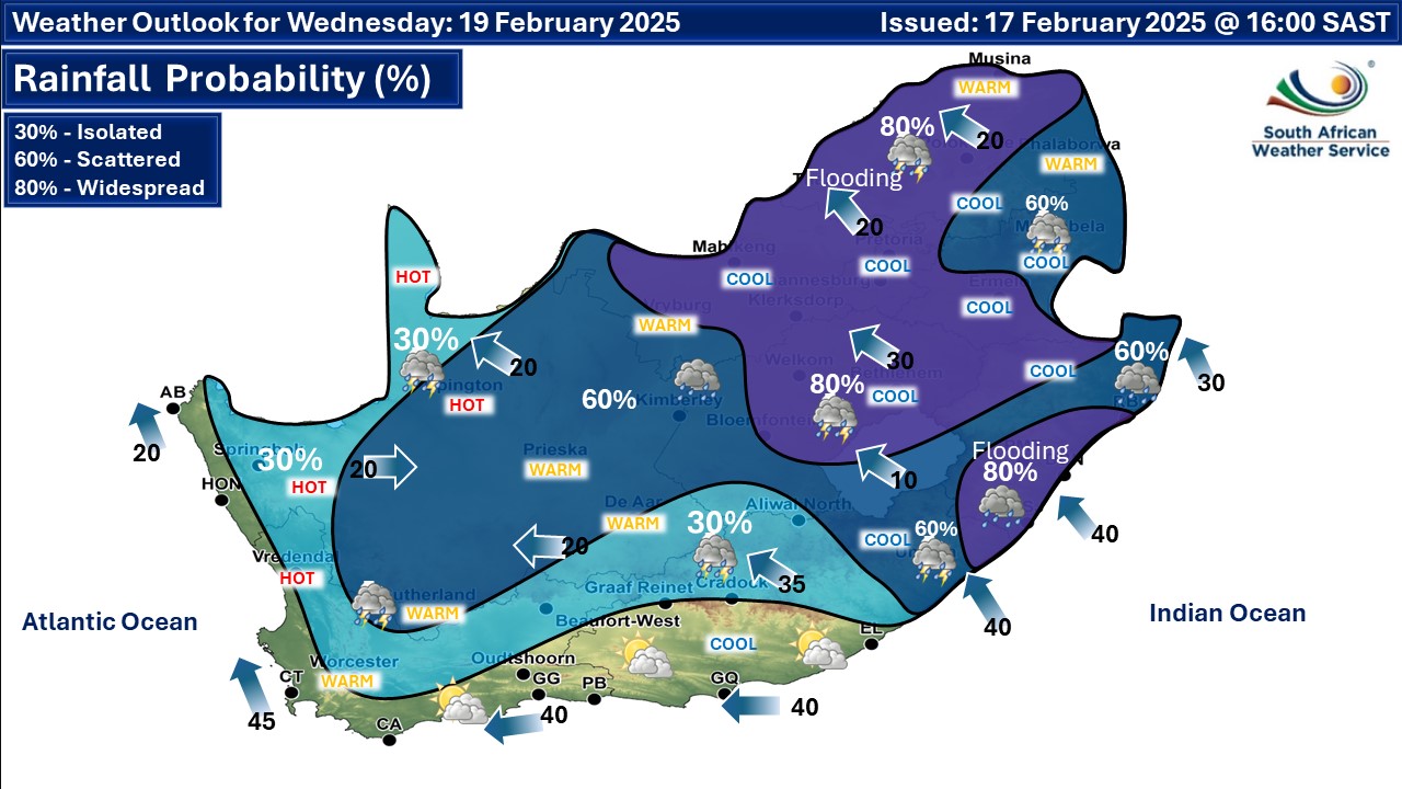 Light rain forecast for Garden Route and Karoo, with warnings of heavy ...