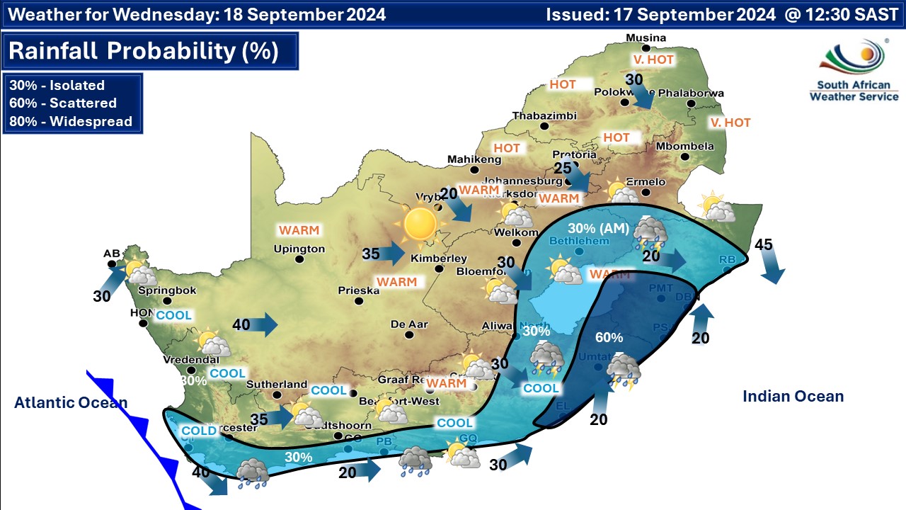 Weather warnings: Wind and possibility of heavy rain | Knysna-Plett Herald