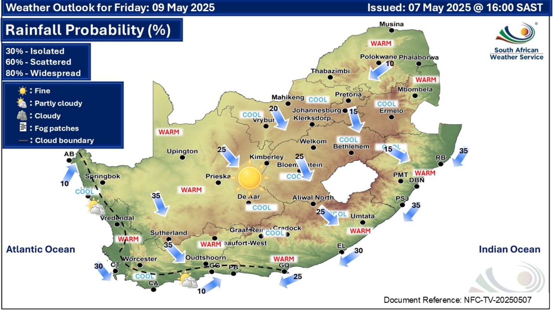 Weather warnings as cold front approaches | Mossel Bay Advertiser