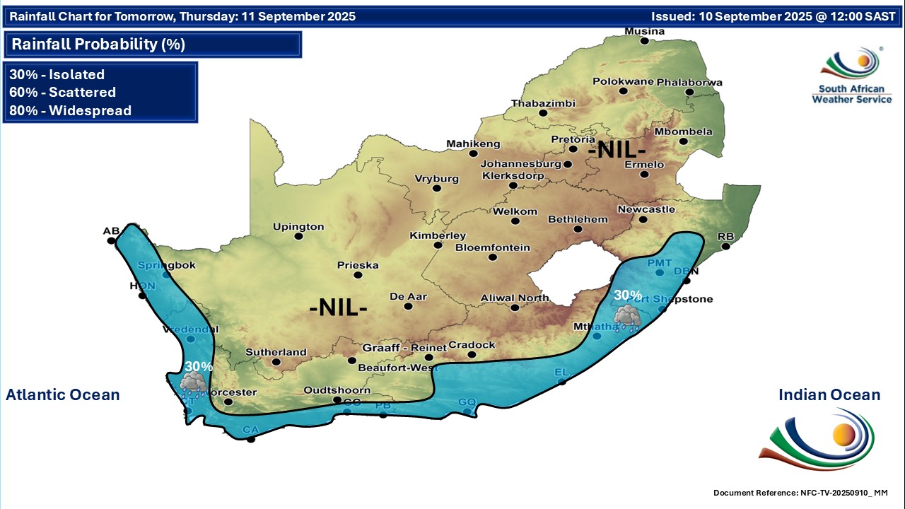 Weather: Light rain along the coast | Mossel Bay Advertiser