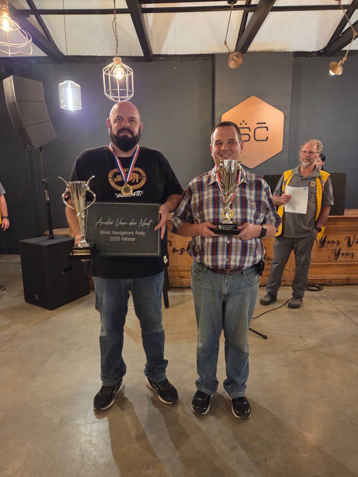 And the winners of the André van der Nest Blind Navigators Rally are ...