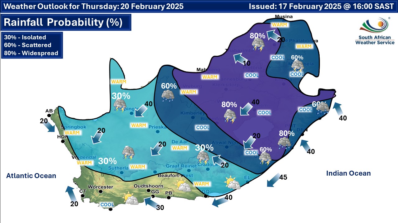 Light rain forecast for Garden Route and Karoo, with warnings of heavy ...