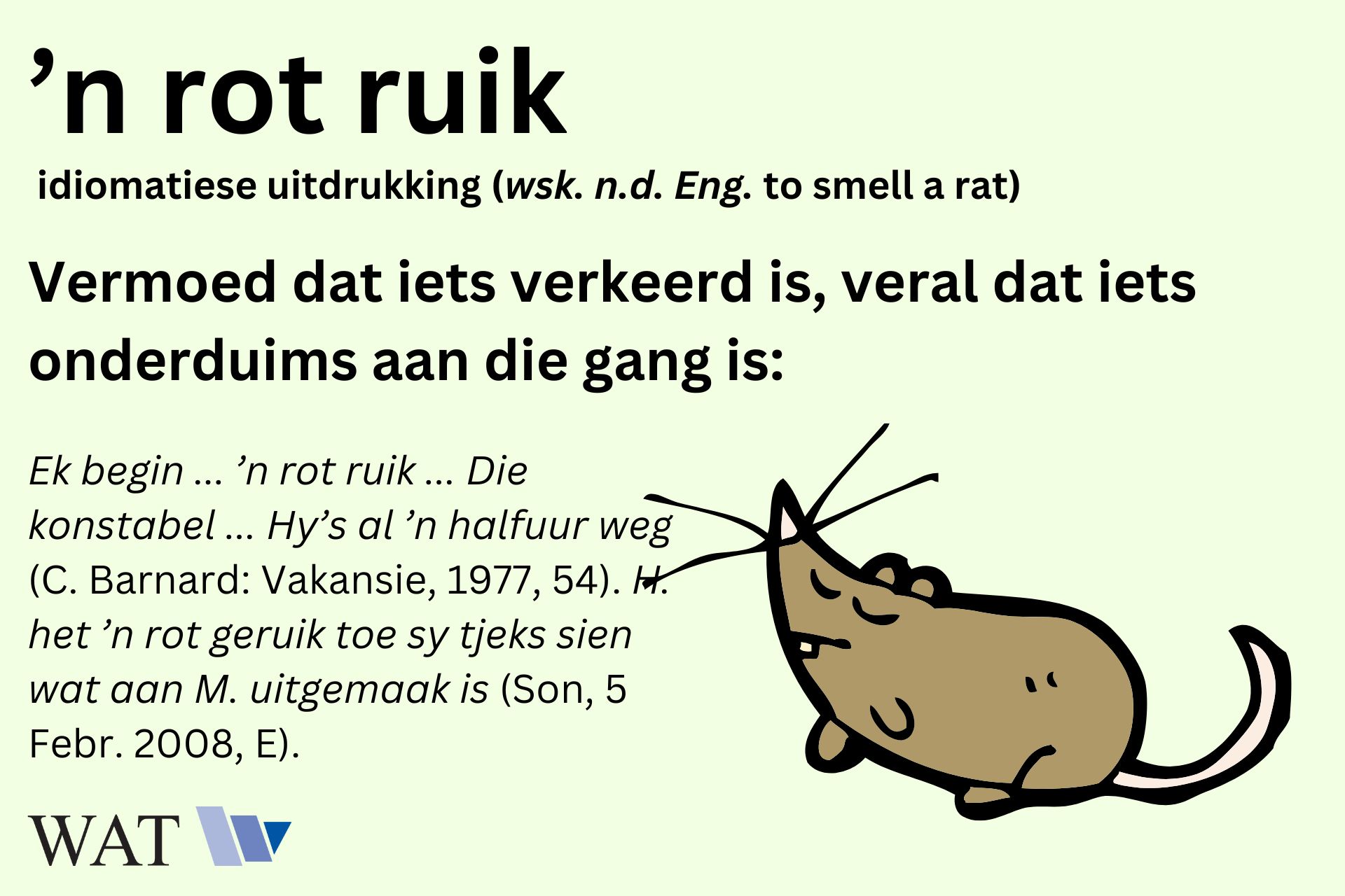 Woord van die week: Ruik: 'n rot ruik | Mossel Bay Advertiser