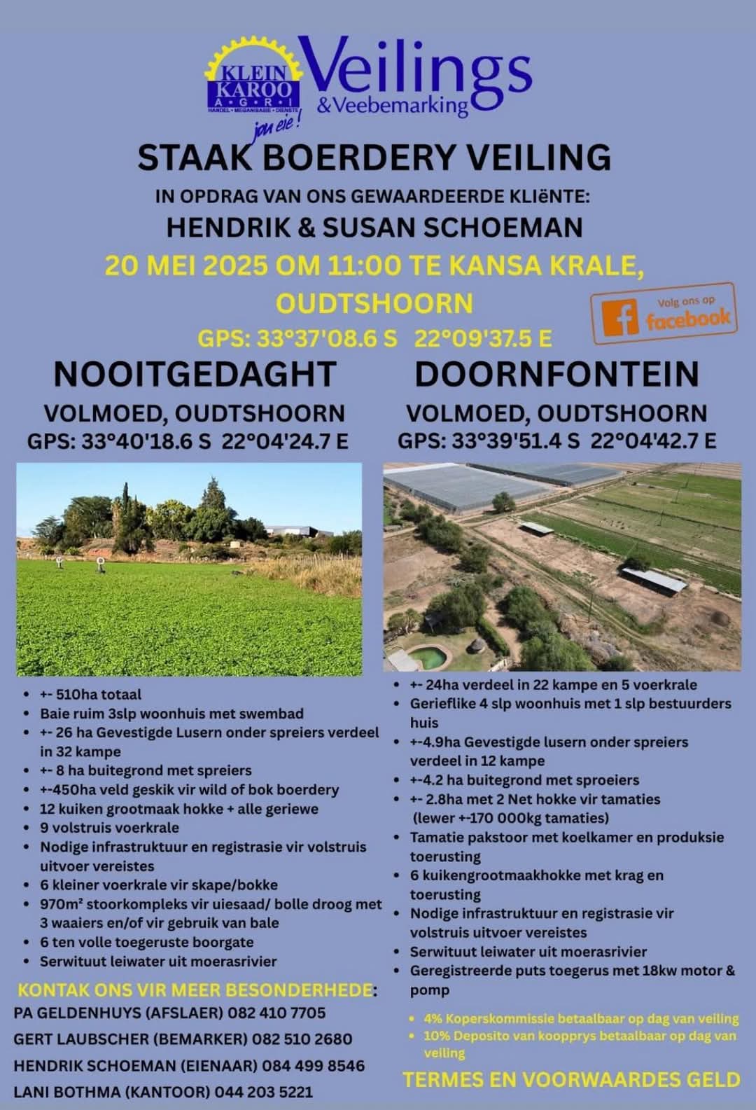 Veiling: Klein Karoo Agri bied twee topplase in Volmoed aan | George Herald