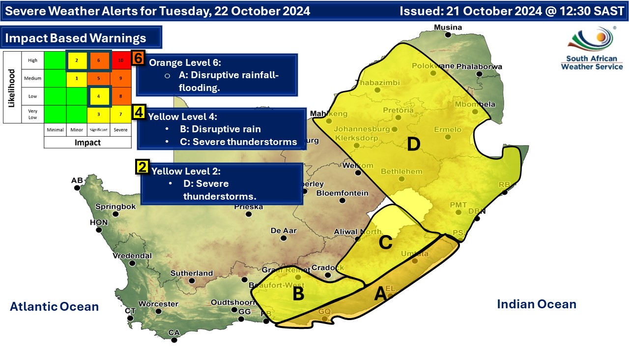 SAWS warns of disruptive rain, severe thunderstorms | George Herald