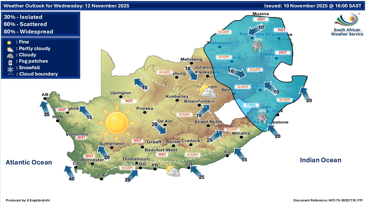 Hot, uncomfortable weather expected on Wednesday | George Herald